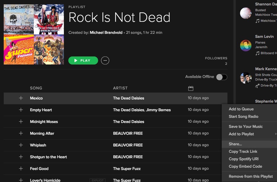 Want To Suggest A Song For A Playlist How To Message A Spotify User Michael Brandvold Marketing